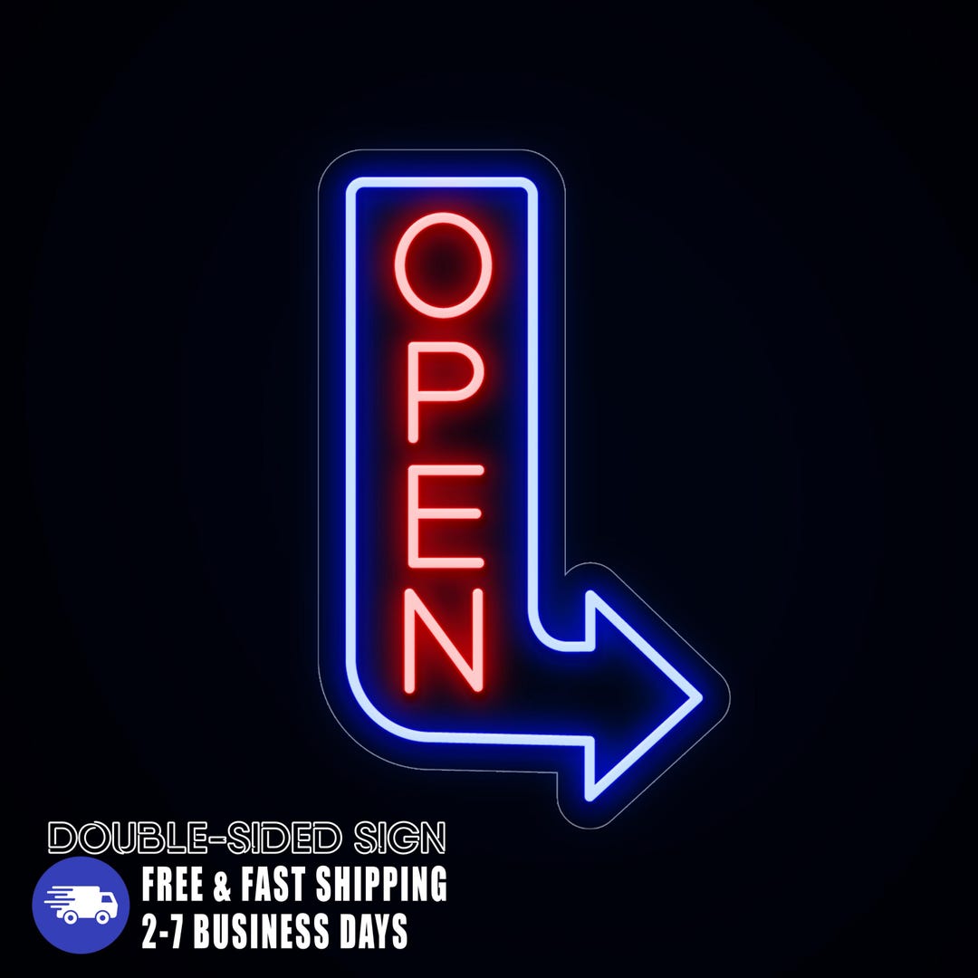 Customizable LED Open Arrow Sign Double Sided, Remote-controlled Neon ...