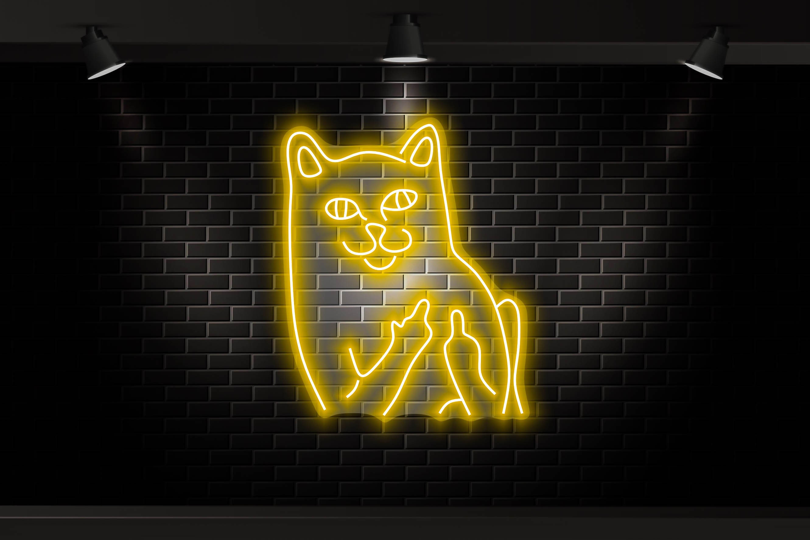 Custom Middle Finger Cat Neon Sign, Birdie Cat LED Sign, Middle Finger ...