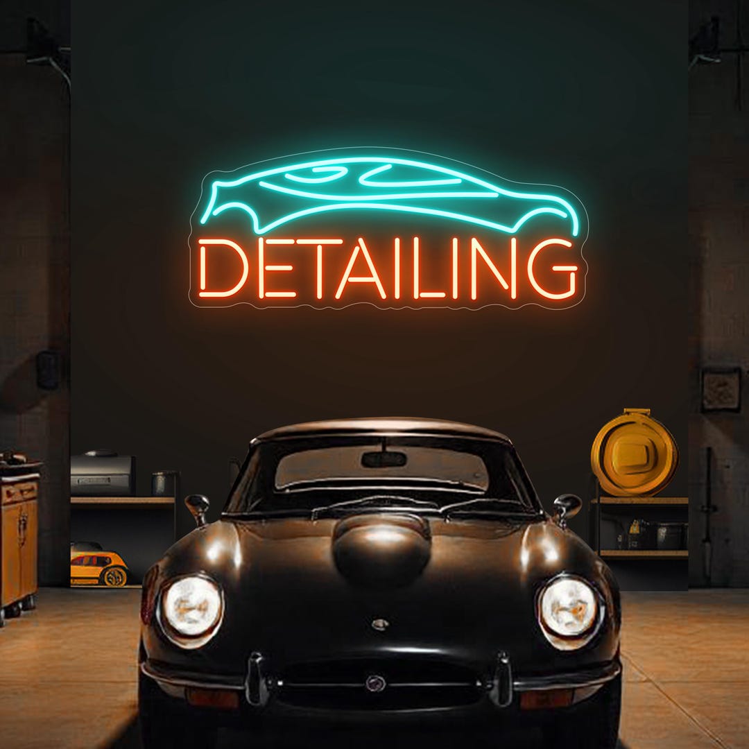 Colorful Auto Detailing Neon Sign, Custom LED Garage Lights for ...