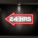 Open 24HRS Neon Arrow Sign, Open 24 Hours Neon Sign Wall Decoration for ...