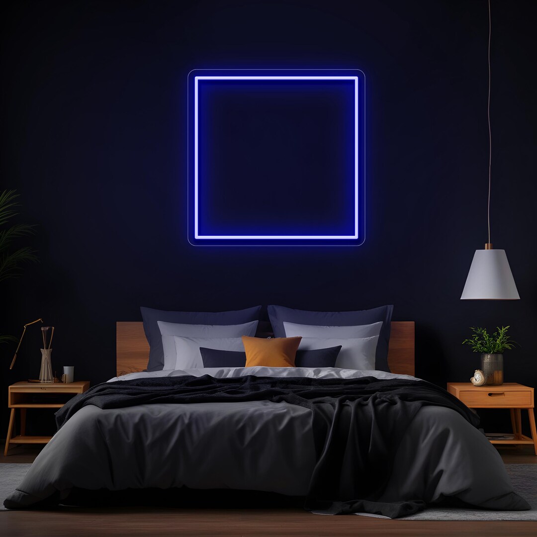 Square Neon Sign Wall Decor, Square Led Sign, Square Neon Aesthetic Led ...