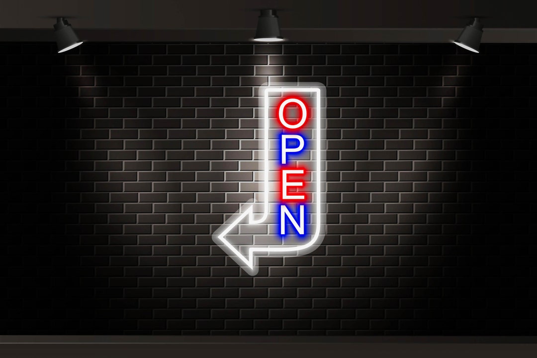 White Neon Open Sign, Red & Blue Outdoor Led Open Signs, Large Bar Neon ...