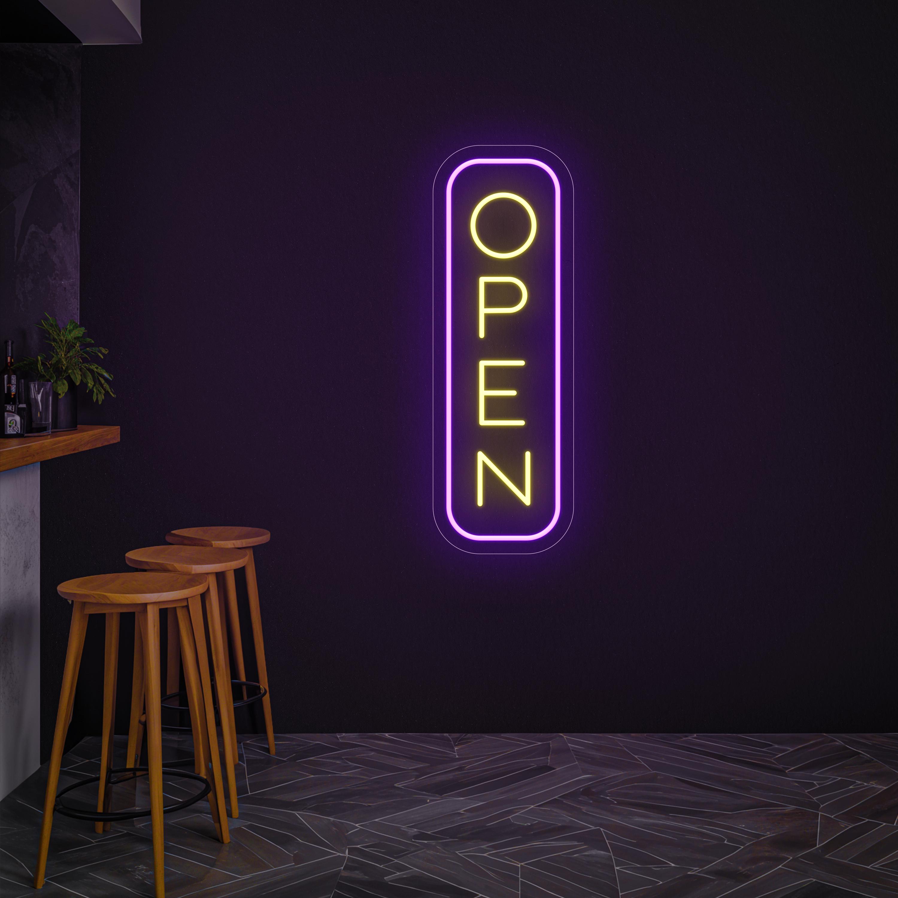 Neon Outdoor Vertical Open Sign, Waterproof LED Neon for Businesses ...