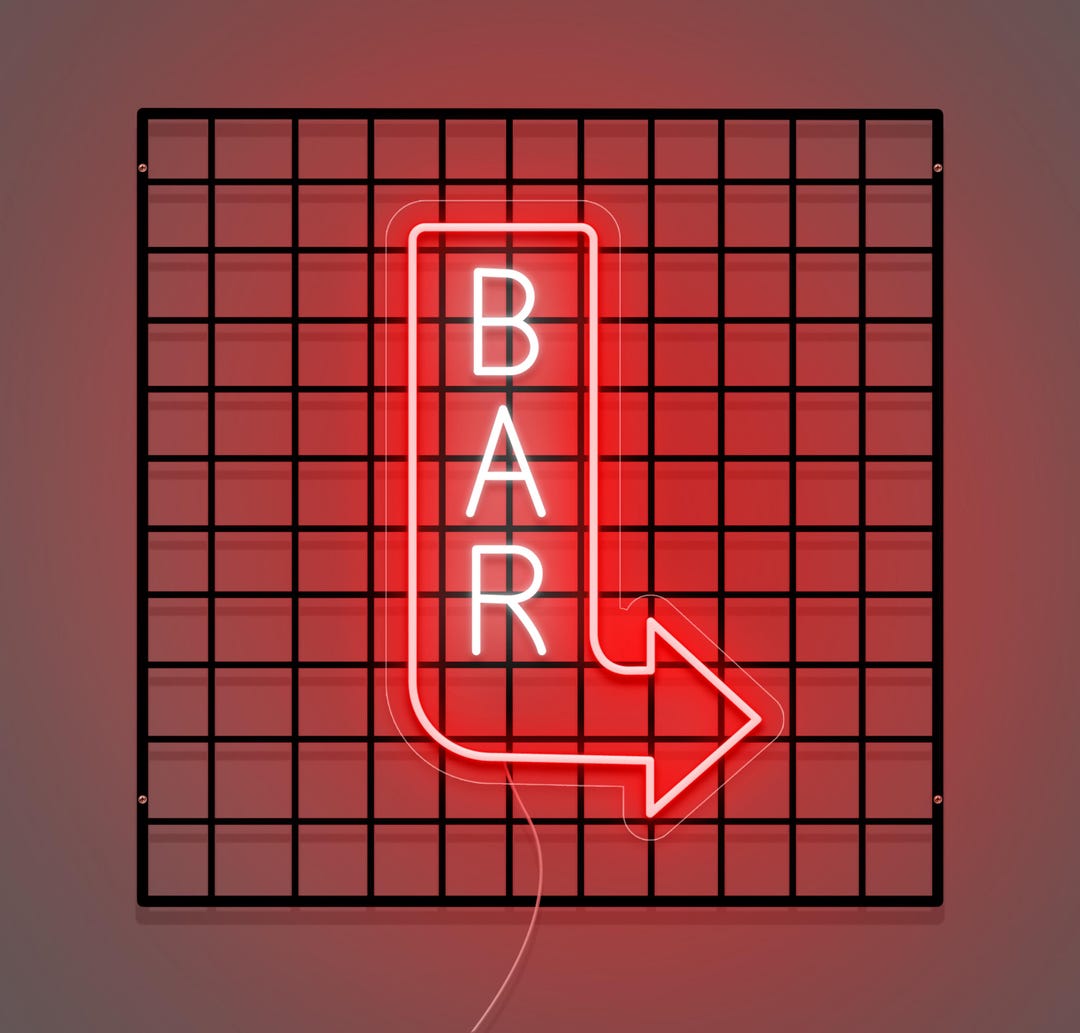 Exterior Bar Arrow Double Sided Neon Sign, Neon Outdoor Open Sign ...