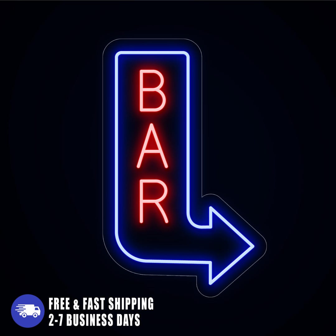 LED Neon Bar Arrow Sign Bar Custom Sign | Waterproof Outdoor Light for ...