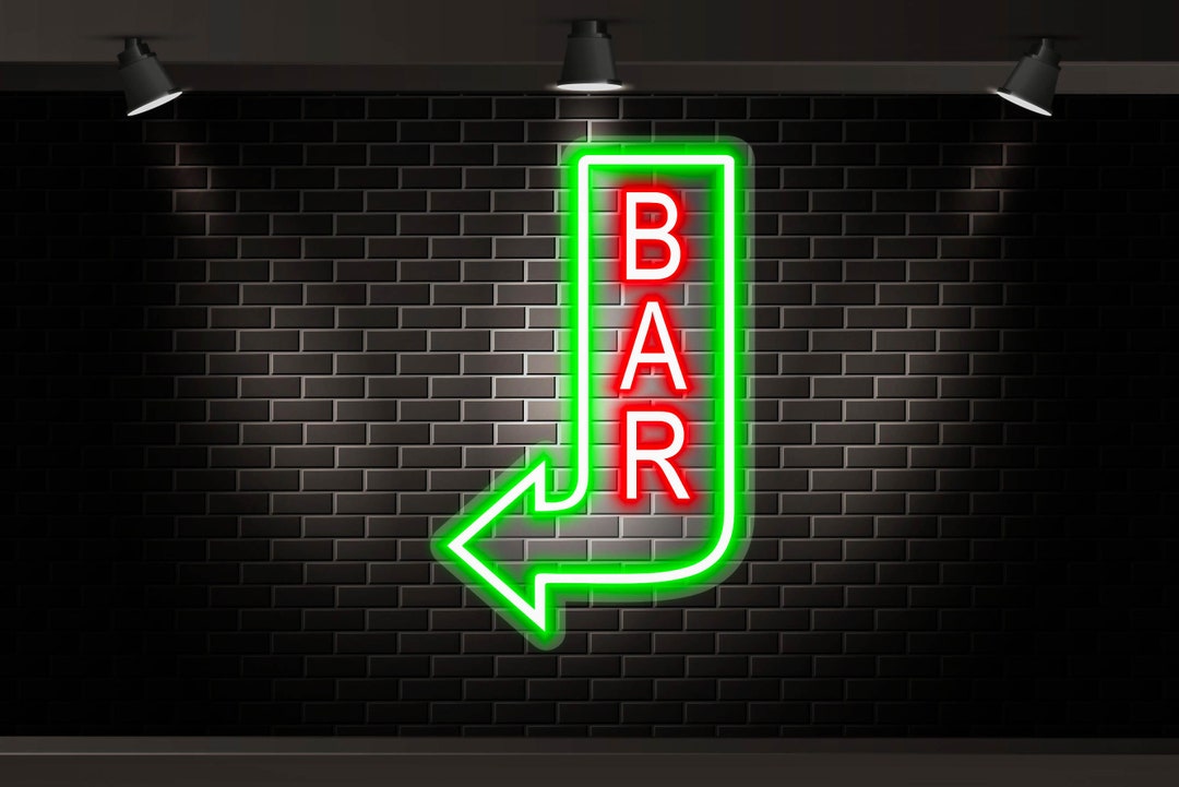 Bar Arrow Left Neon Sign, Outdoor Left Arrow Led Sign, Arrow Left Led ...