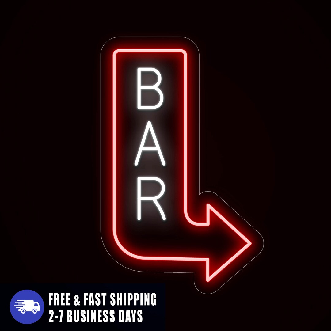 Waterproof Neon Bar Arrow Sign for Outdoors: Vertical LED Neon for ...