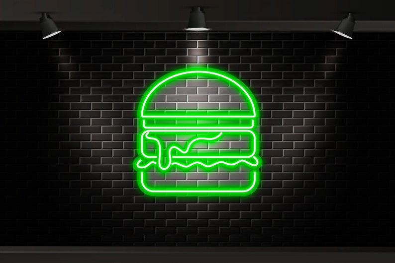 Restaurant Burger Neon Sign, Fast Food Custom Neon Sign, Burg Led Neon ...