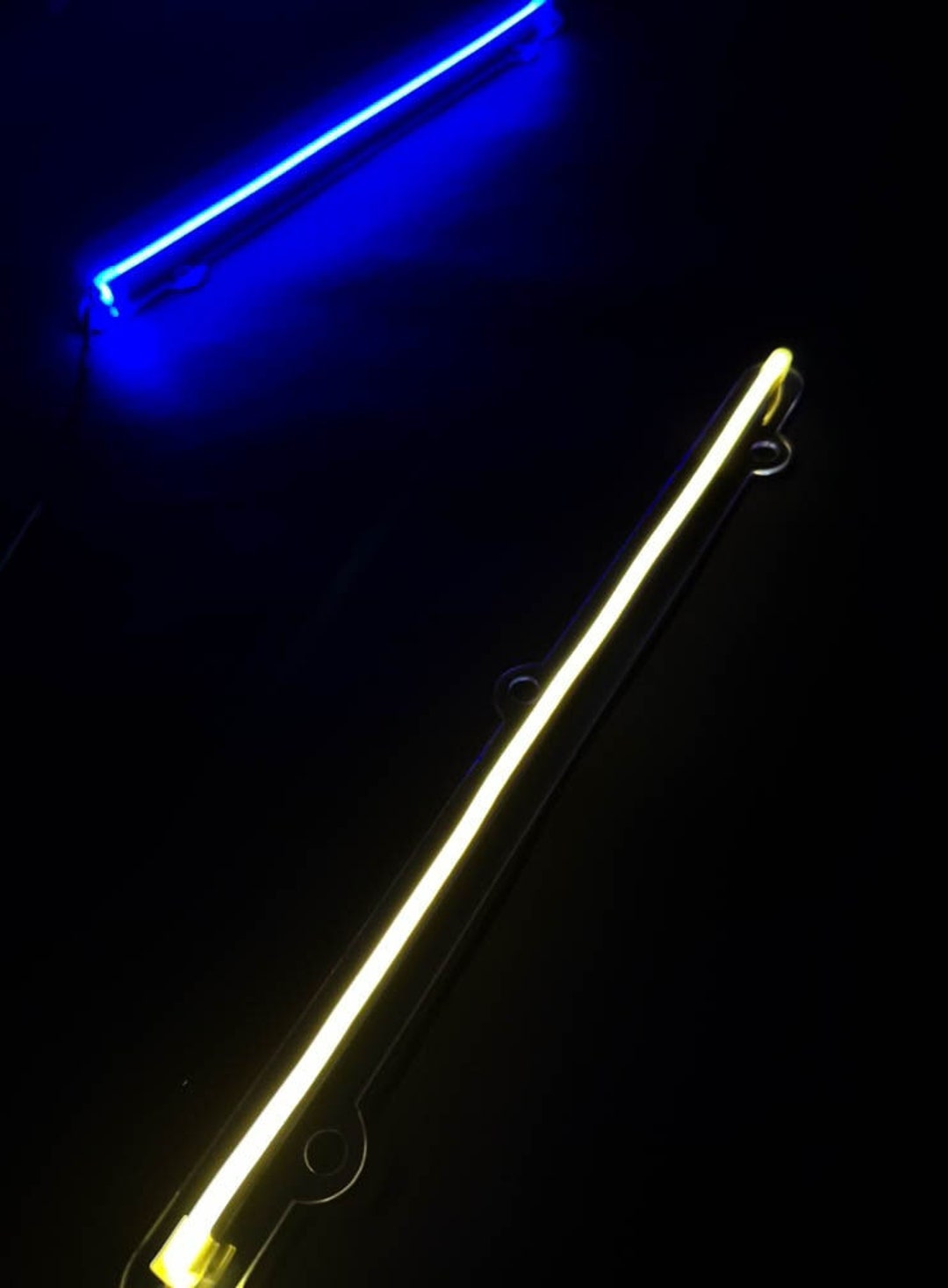Led Thin Blue Line Lamp Geometric Art, Led Line Cyberpunk Neon Sign ...