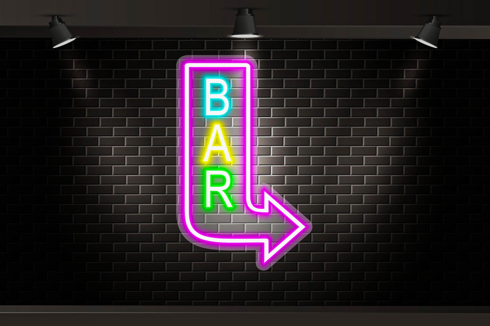 Vertical LED Bar Open Sign With Arrow Indoor/outdoor Business Signage ...