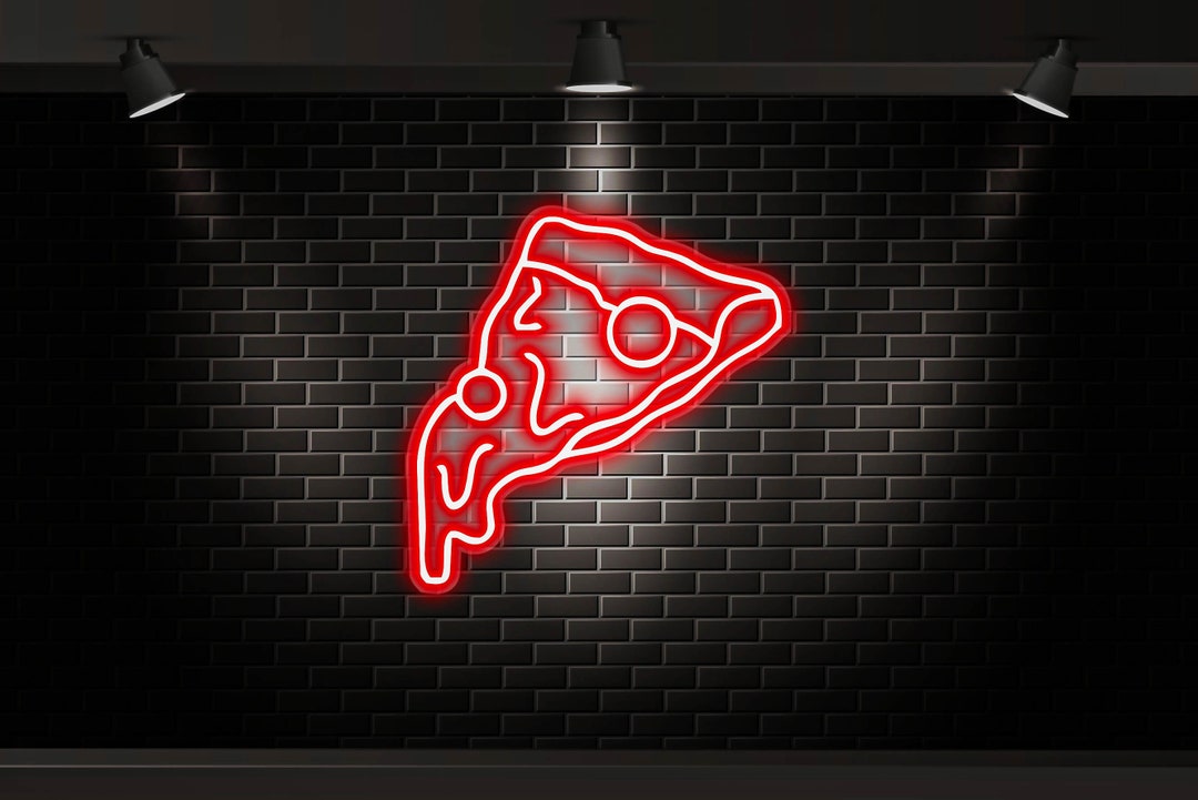 Pizza Slice Neon Sign Pizza Art Neon Lights Pizza Slice Led Sign Food ...