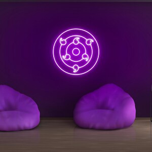 Anime Naruto Neon Sign Rinnegan Logo - LED Neon Sign Wall Art, Unique ...