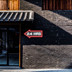 Open 24HRS Neon Arrow Sign, Open 24 Hours Neon Sign Wall Decoration for ...