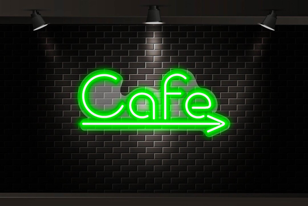 Neon Outdoor Cafe Open Sign Arrow: Waterproof LED Neon for Businesses ...
