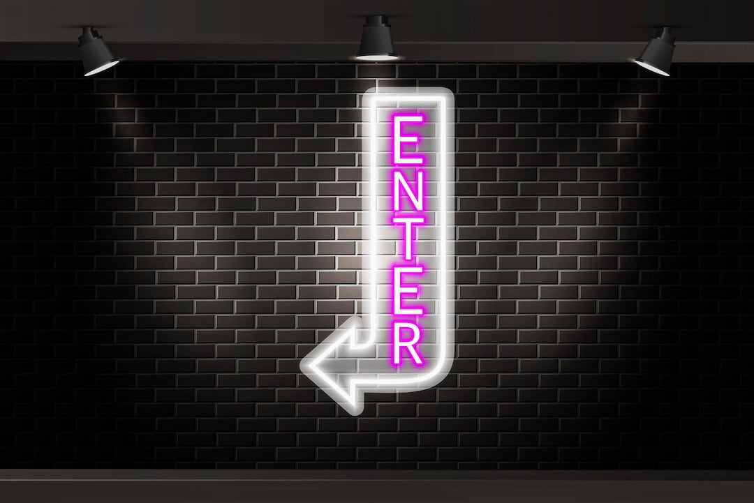 Neon Outdoor Enter Arrow Open Sign: Waterproof LED Neon for Businesses ...