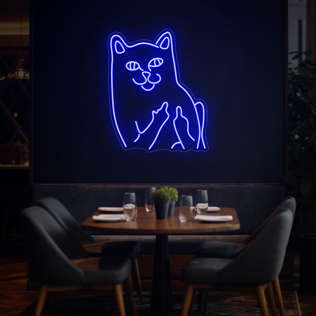 RGB Cat Neon Sign, Funny Neon Signs, LED Neon Sign, Cat Meme Sign ...