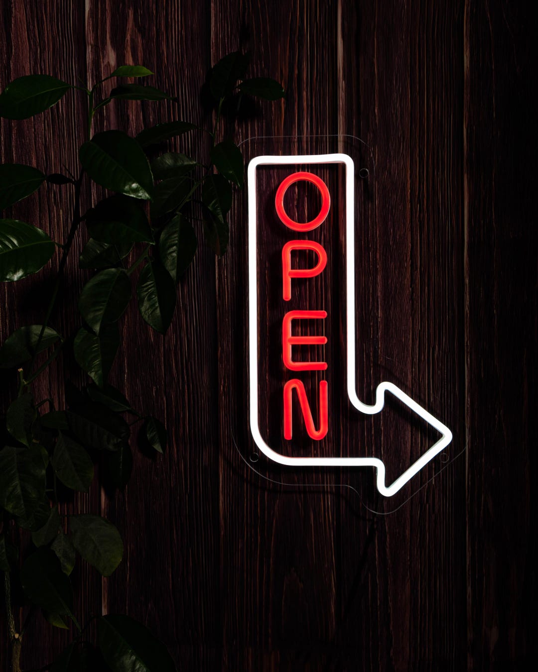 Neon Open Arrow of Light Business Sign, Acrylic Neon Sign Bar Lights ...