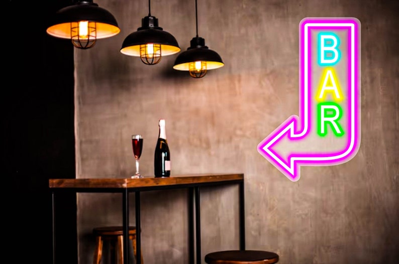 Vertical LED Bar Open Sign With Arrow Indoor/outdoor Business Signage ...