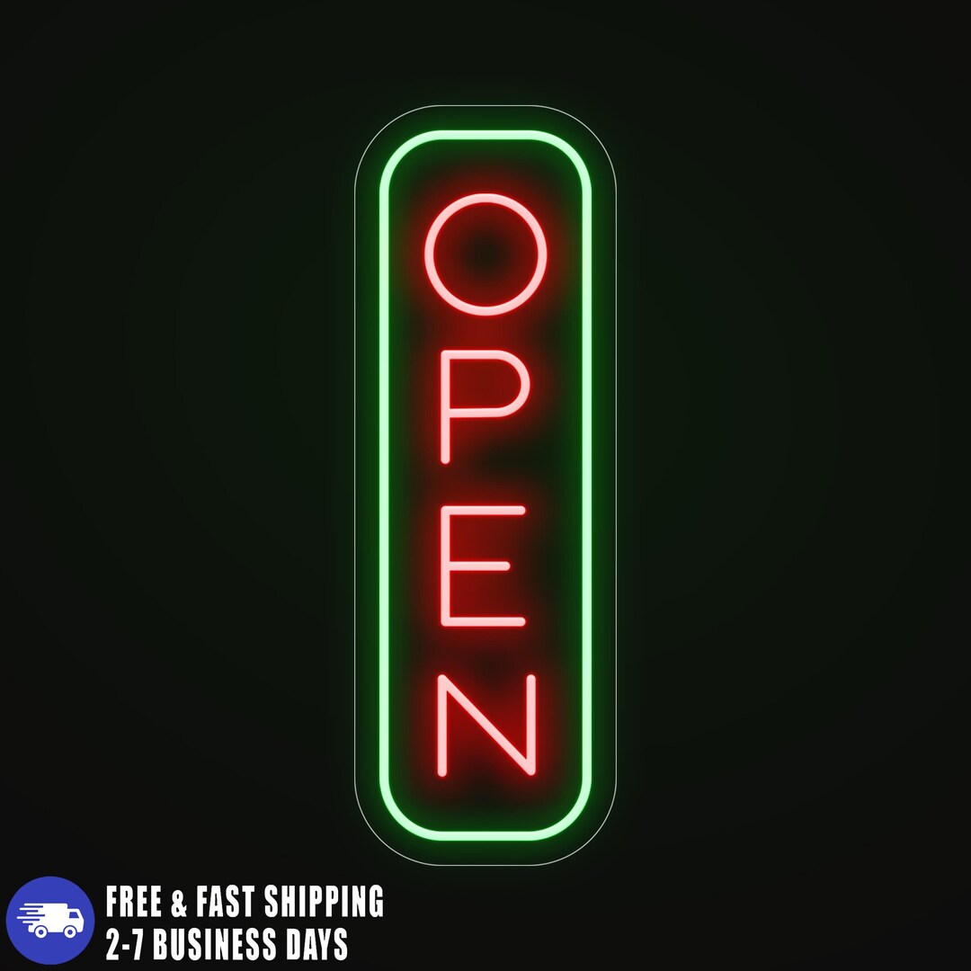 Neon Outdoor Vertical Open Sign, Waterproof LED Neon for Businesses ...