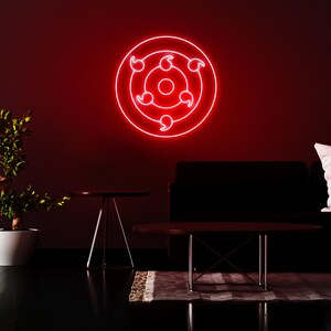 Anime Naruto Neon Sign Rinnegan Logo - LED Neon Sign Wall Art, Unique ...