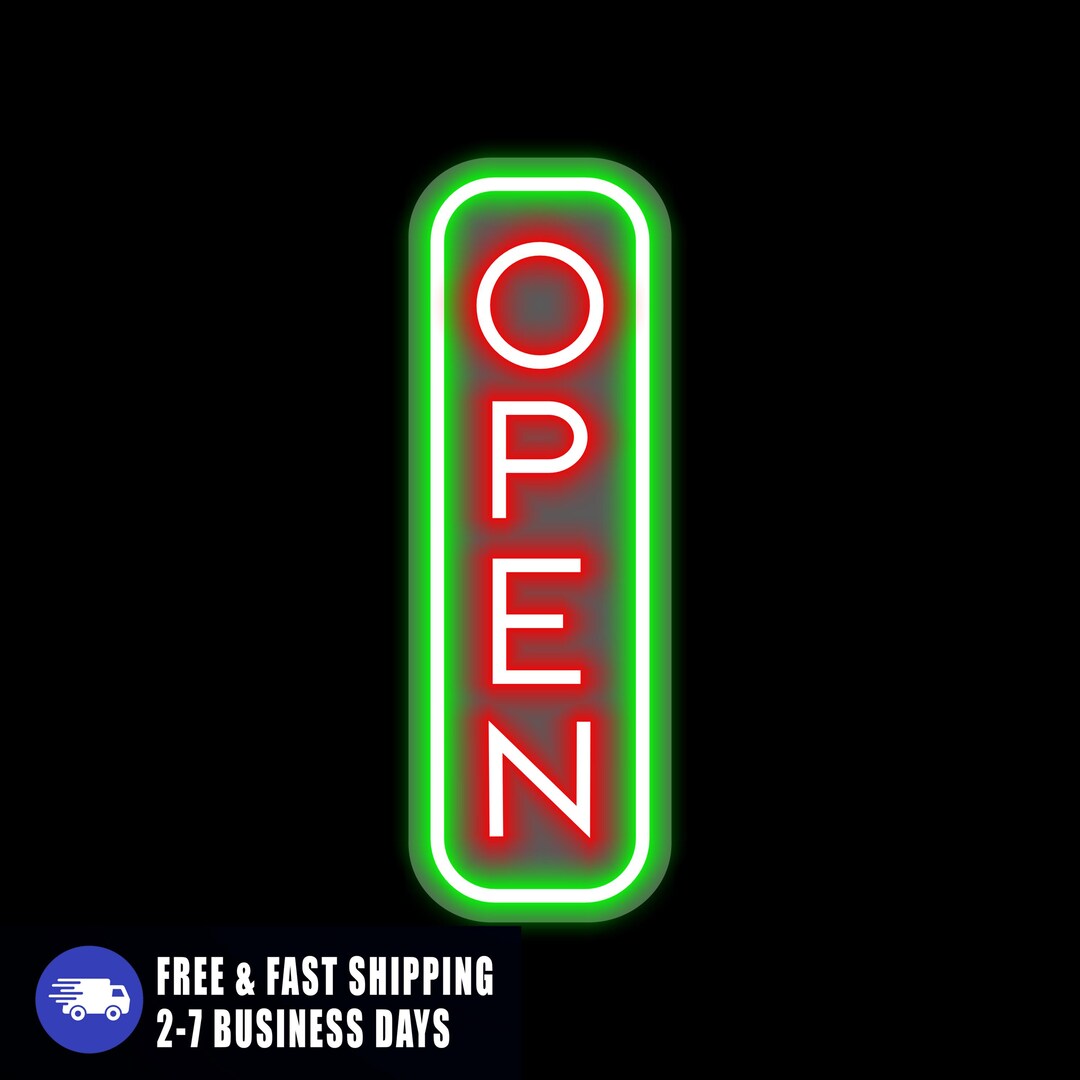 Neon Outdoor Vertical Open Sign, Waterproof LED Neon for Businesses ...