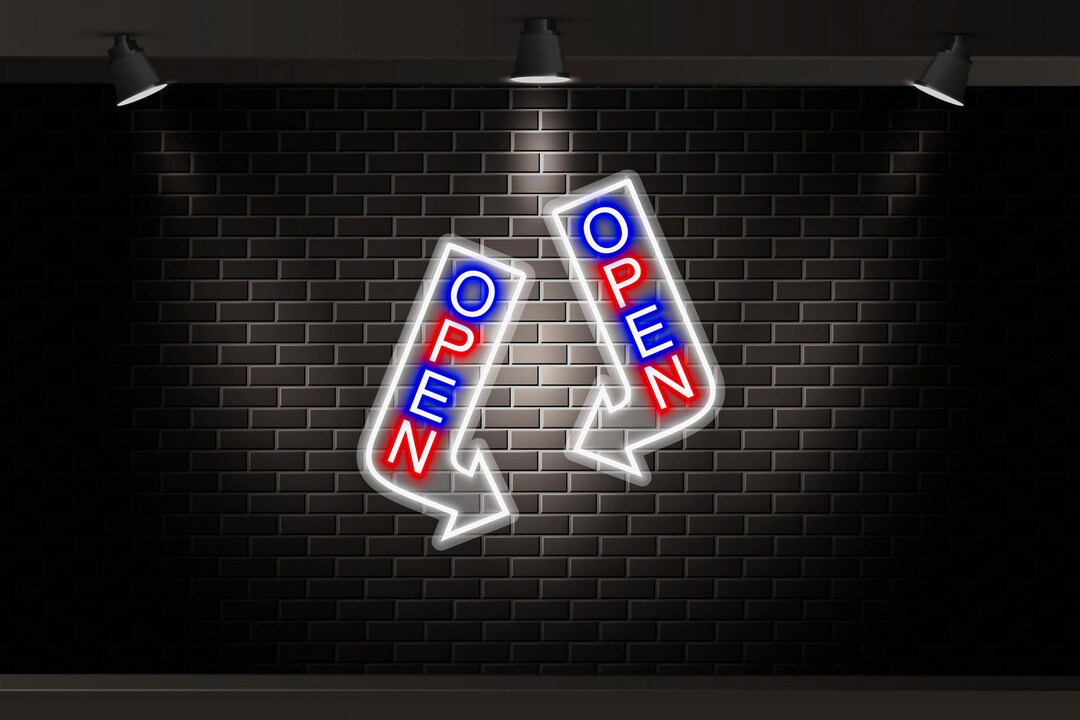Neon Open Sign, Vertical Led Sign, Business Logo Light, LED Wall ...