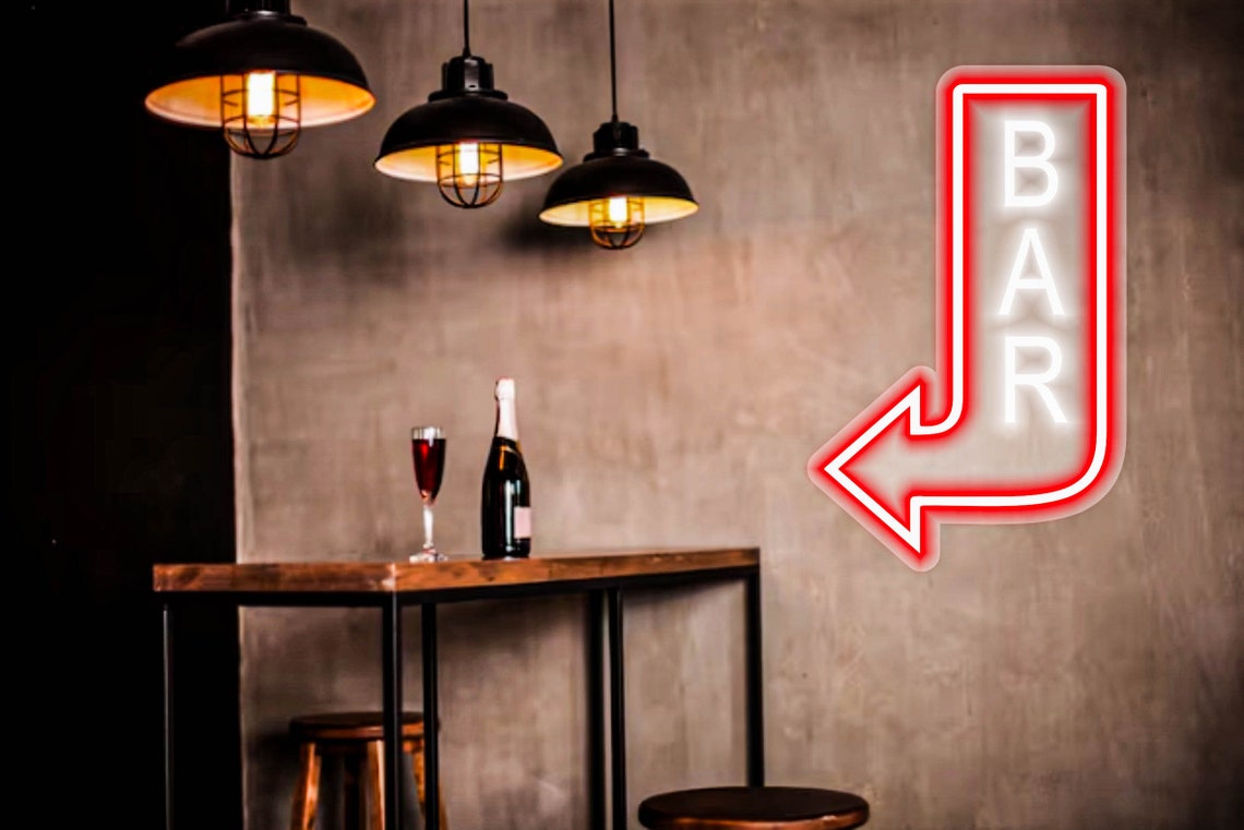 Neon Outdoor Bar Arrow Sign: Waterproof LED Neon for Businesses, Large ...