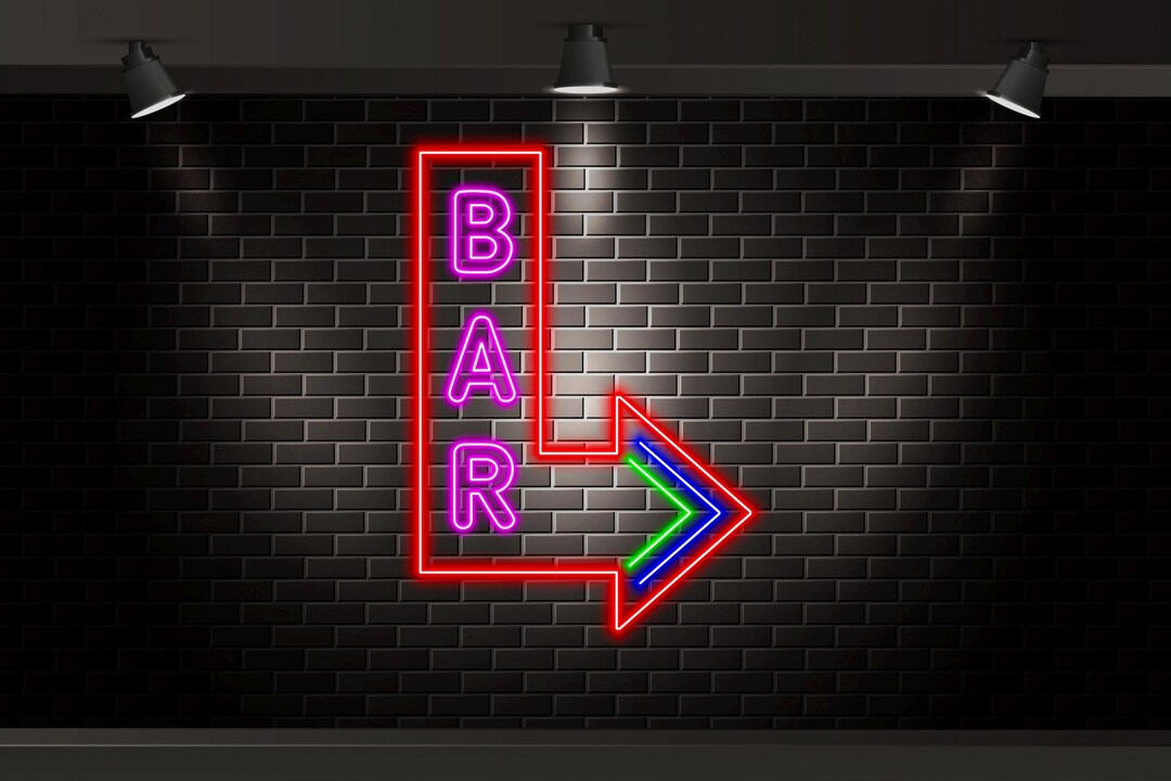 Vertical Neon Outdoor Bar Arrow Sign: Waterproof LED Neon for ...