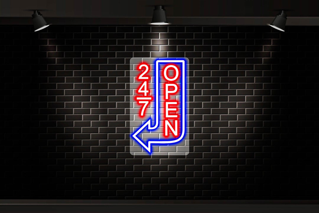 Open 24 7 Neon Sign Neon Open Sign Led Sign for Business Open Light up ...