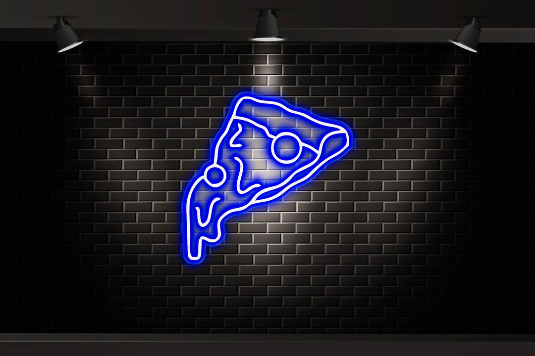 Custom Pizza Slice Neon Sign Art, Neon Pizza Art Neon Lights ...