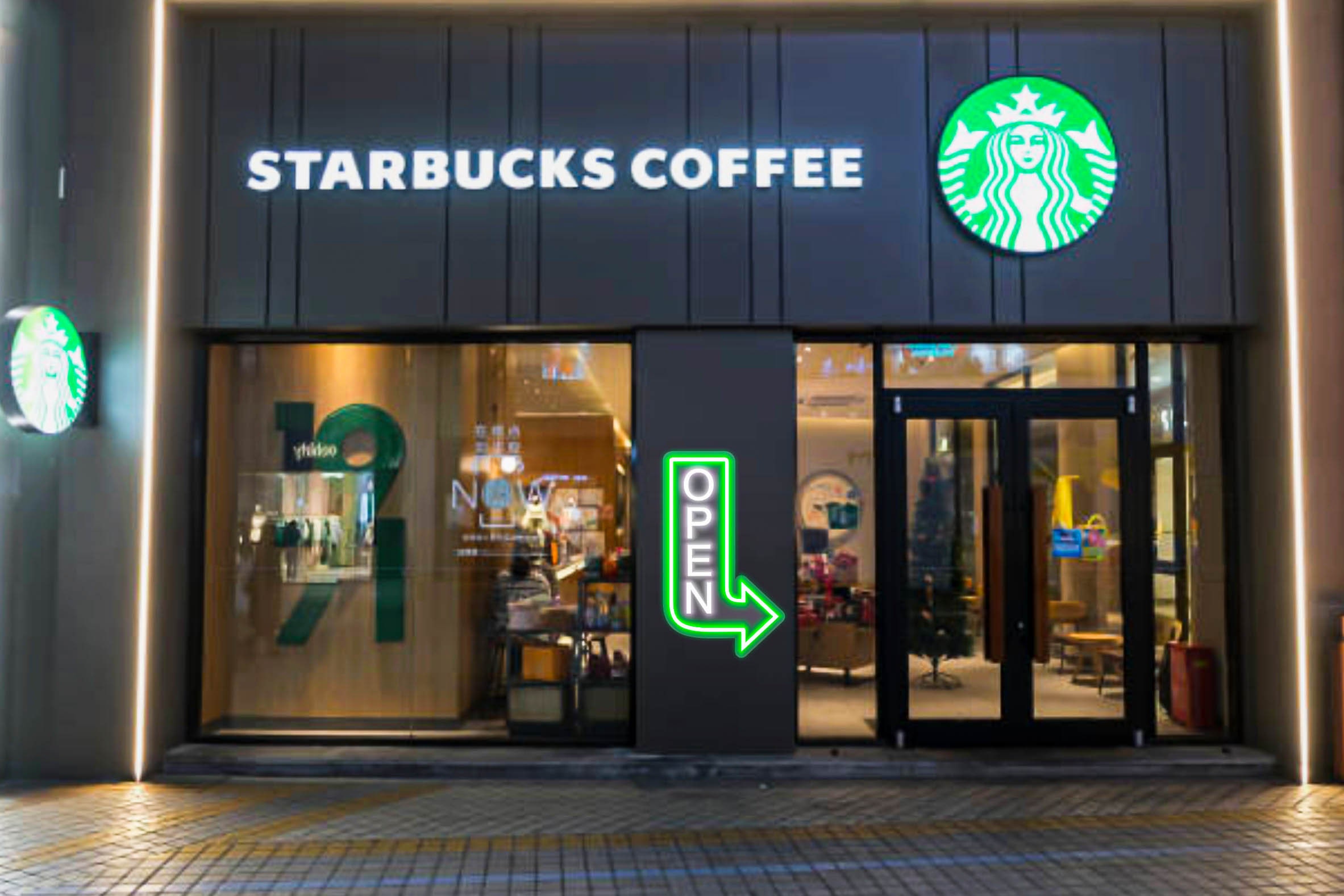 Vertical Open Neon Sign With Arrow for Business, Outdoor Open Sign Bar ...