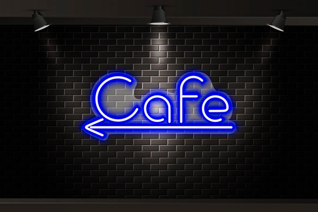 Outdoor Cafe Bar Open Sign With Arrow, Door Signs for Business Neon ...
