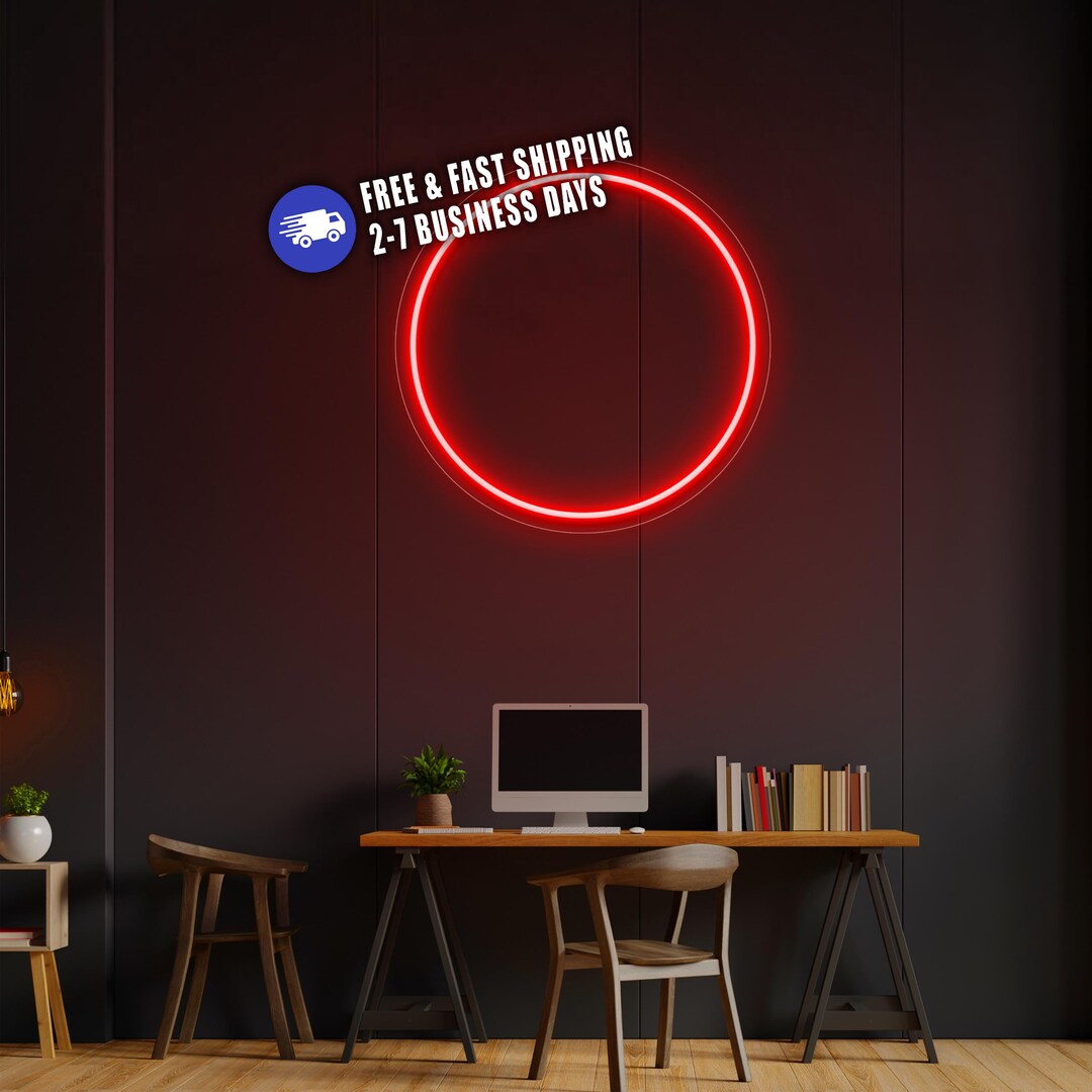 Custom Neon Sign Round, ZEN LED Neon Sign, Circle Led Sign, Backdrop ...