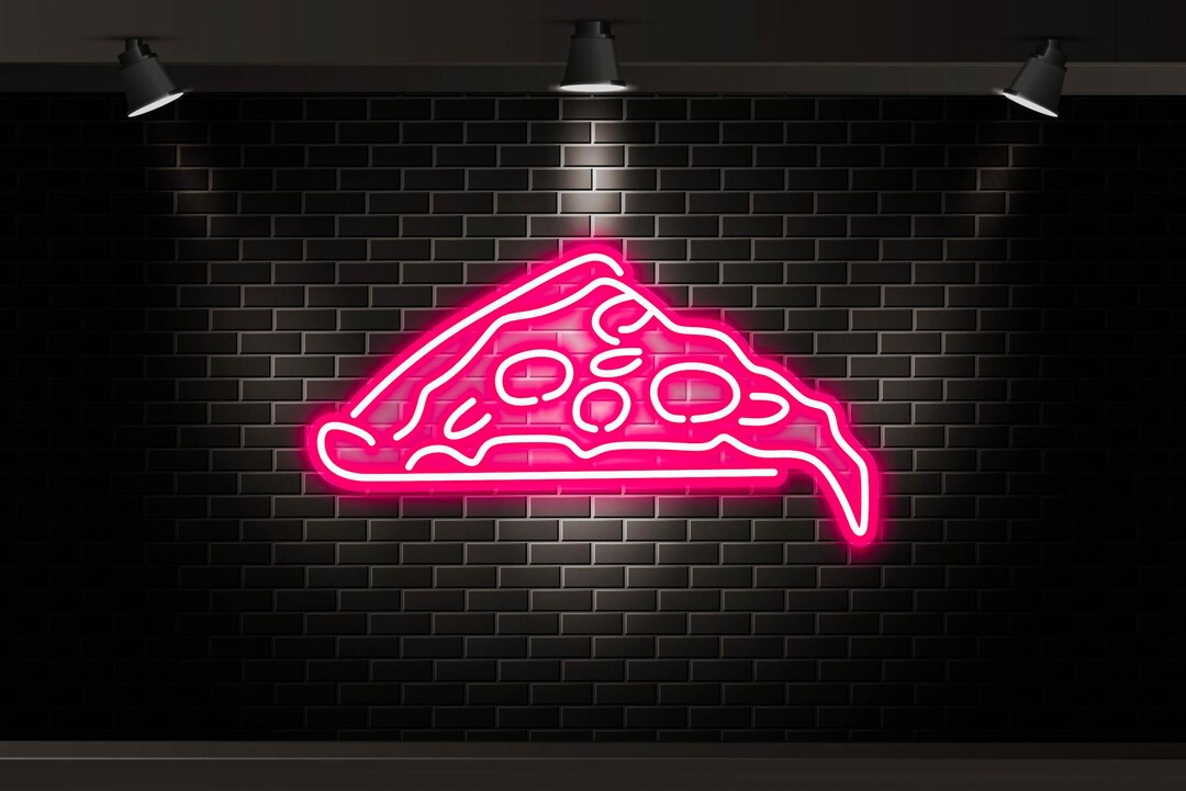 Custom Pizza Slice Neon Sign Art, Neon Pizza Art Neon Lights ...