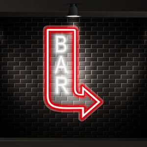Neon Outdoor Bar Arrow Sign: Waterproof LED Neon for Businesses, Large ...