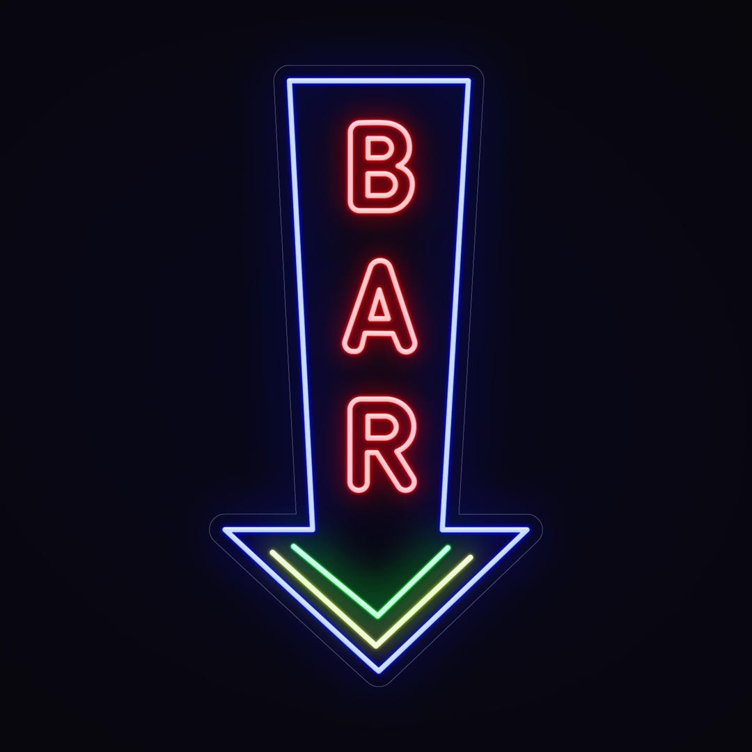 Large Neon Bar Arrow Sign Waterproof Beer Shop Lights, Outdoor Vertical ...