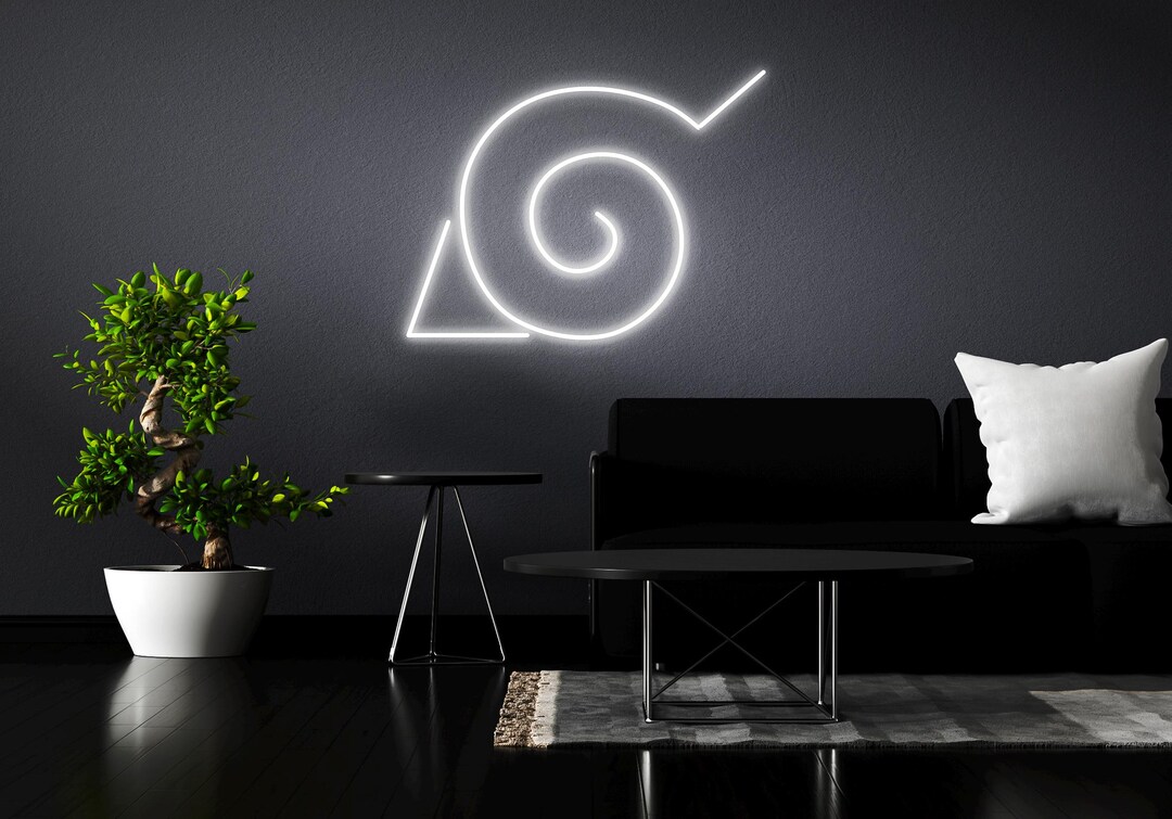 Konoha Neon Sign - Naruto Anime LED Light | Hidden Leaf Village Wall ...