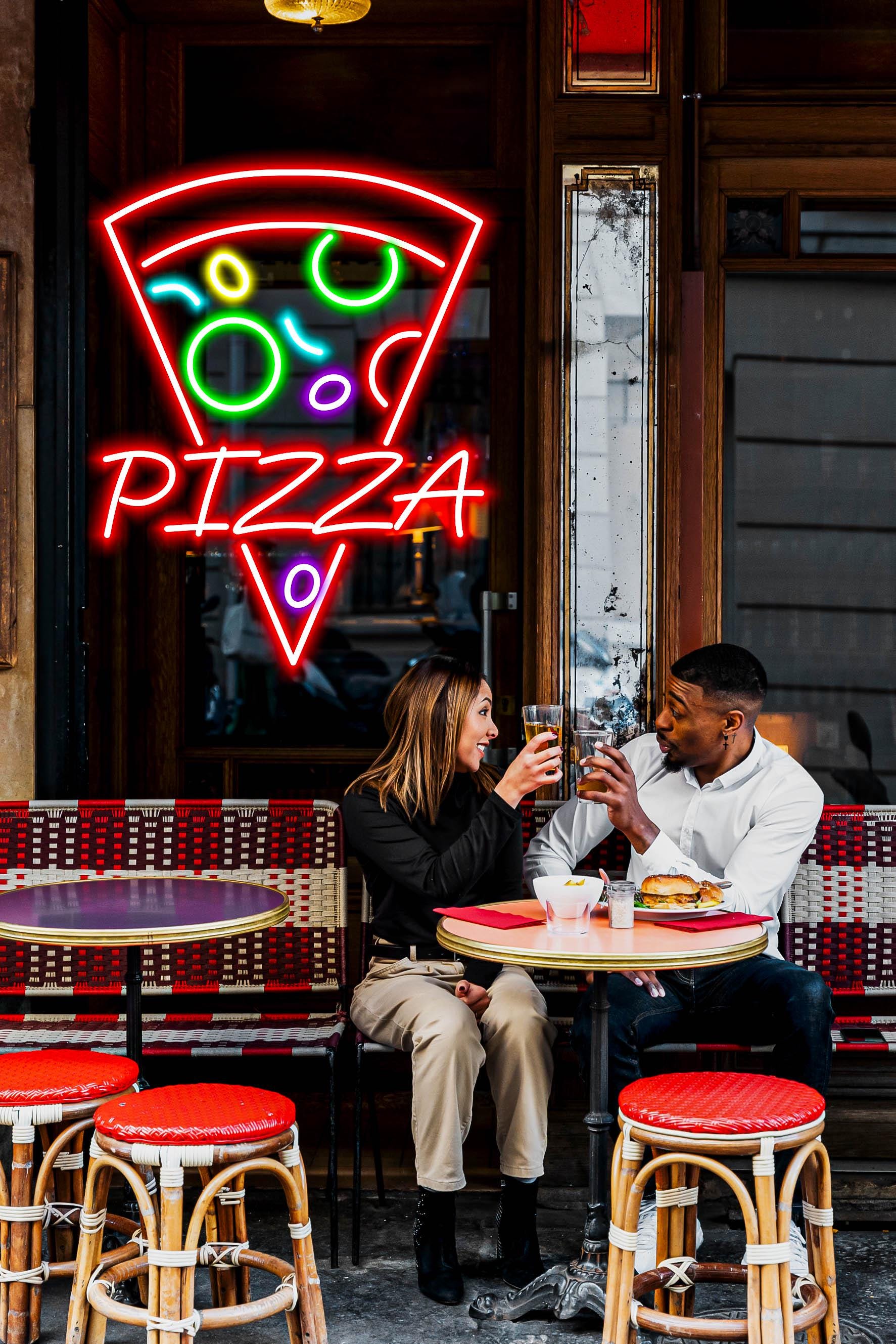 Pizza Slice Led Neon Sign, Custom Neon Pizza Sign, Food Light up Sign ...