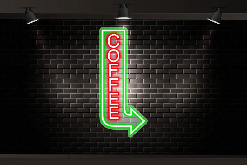 Neon Outdoor Coffee Sign: Personalized Sign Restaurant Decor, Large ...