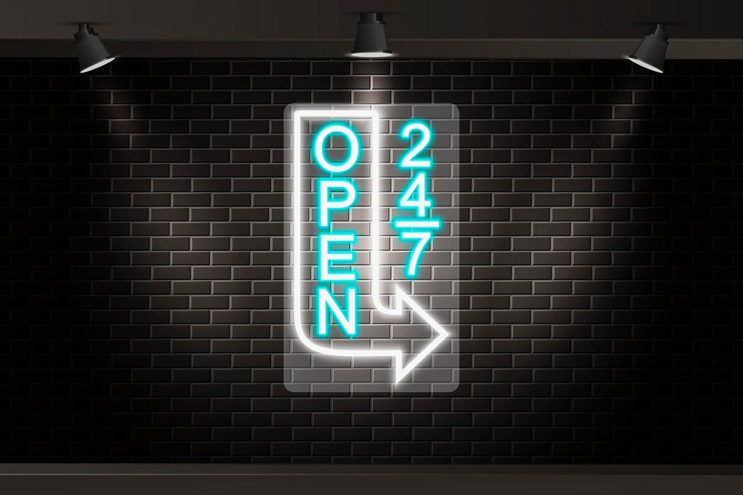 Entrance Neon Wall Custom Flex Sign 24/7, Restaurant Neon Sign Custom ...