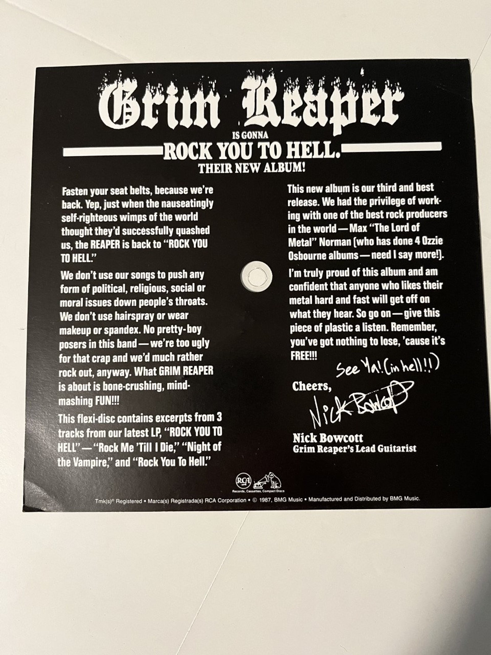 Grim Reaper - Flexi Disc - Etsy