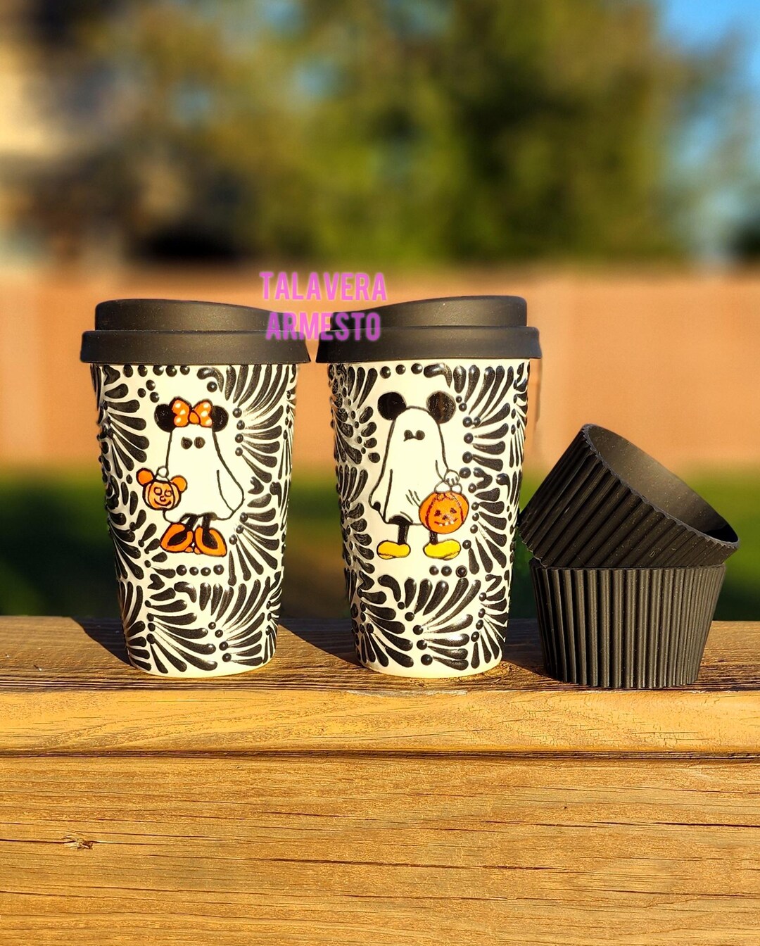 Talavera 2 Pack Tumbler Travel Mug Coffee 450ml Mouse Ghost Couple ...