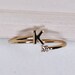 14k Dainty Gold Personalized Letter K Ring With Natural Diamond ...