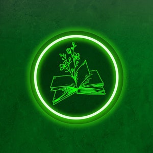 Book Neon Sign Book Neon Light Book Led Signbook Light - Etsy