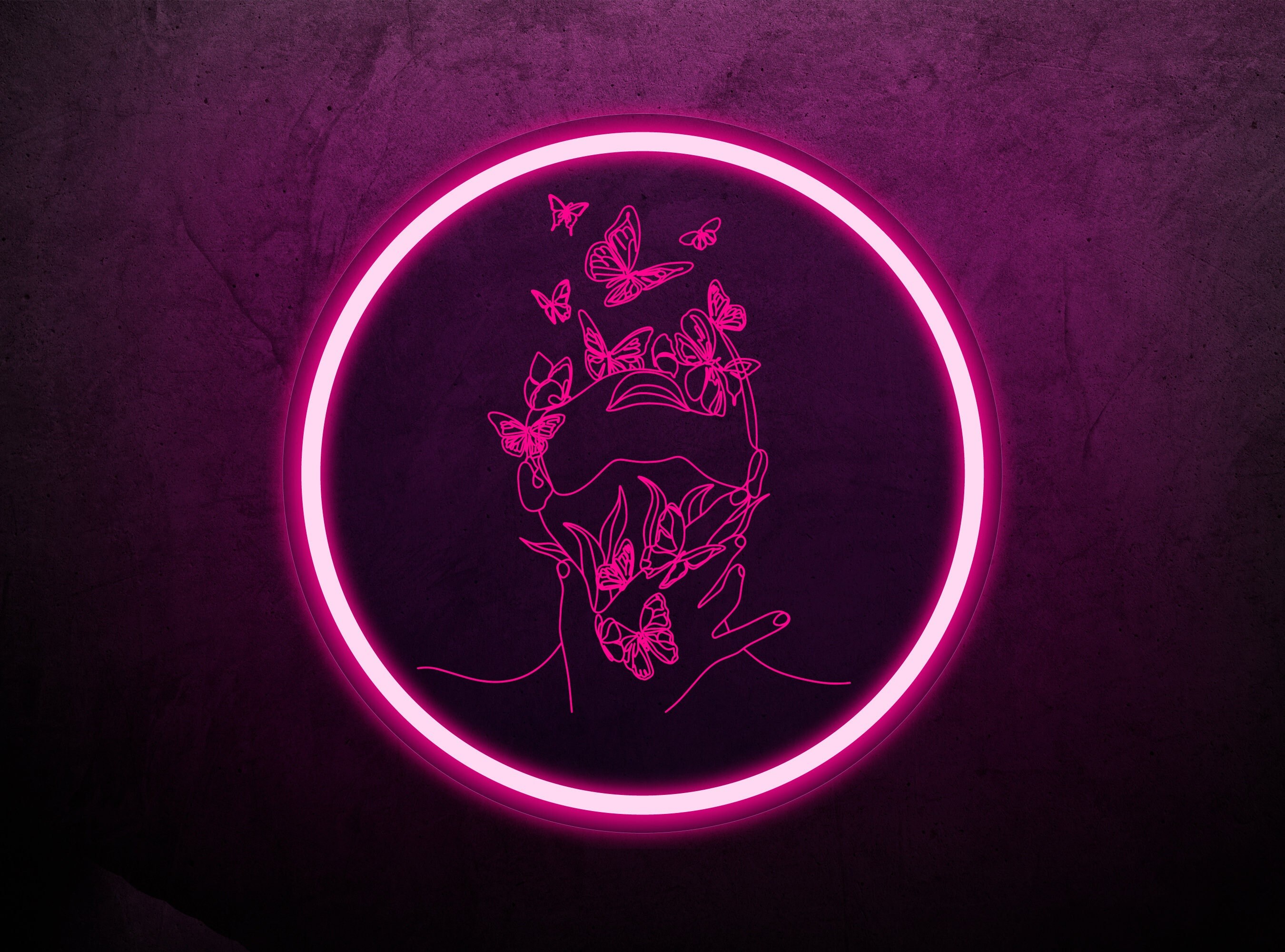 Woman Face Neon Sign Female Face Neon Sign Woman Line Art - Etsy