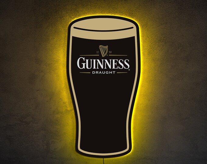 Guiness Beer Sign, Guinness Led Sign, Guinness Neon Sign, Guinness Wall ...