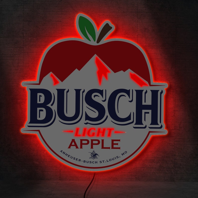 Busch Light Apple Light Sign, Busch Light Logo Led, Busch Light Led ...