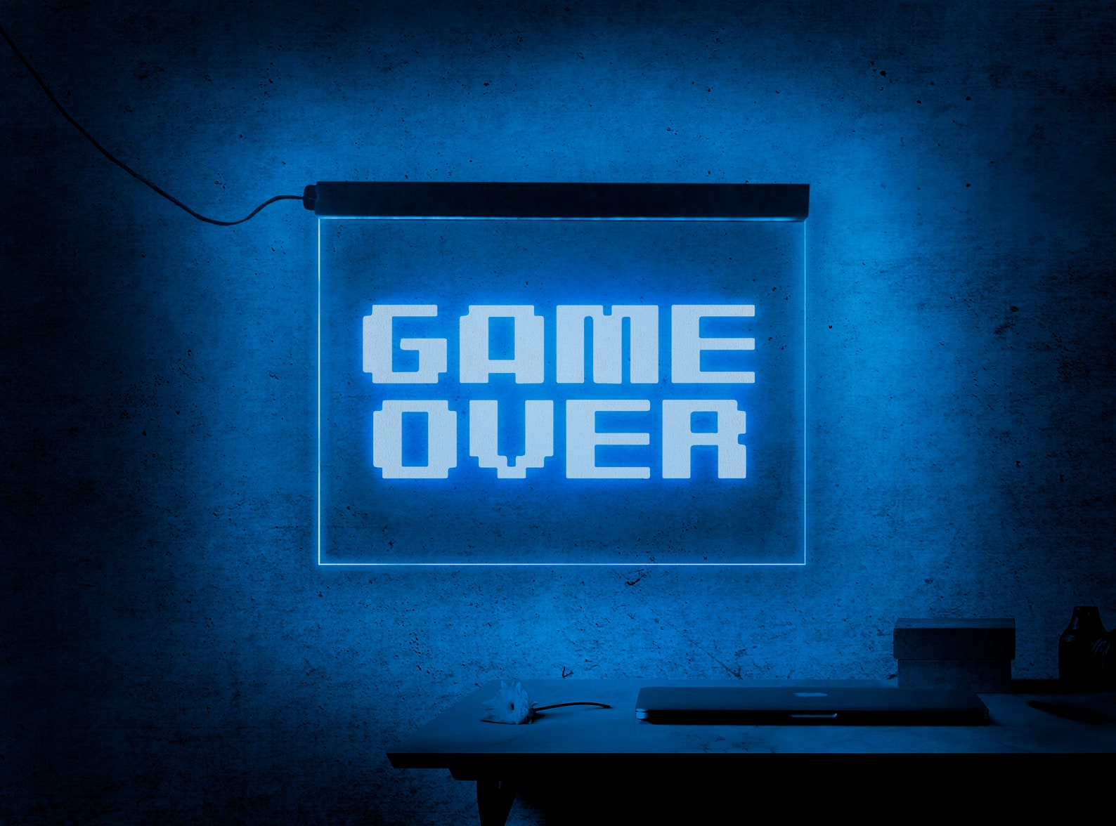 Game Over Neon Signgame Over Led Signgame Over Wall Artgame | Etsy