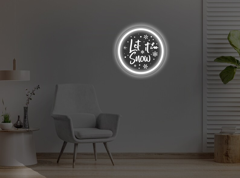 Let It Snow Neon Sign, Let It Snow Decor, Let It Snow Light, Christmas ...
