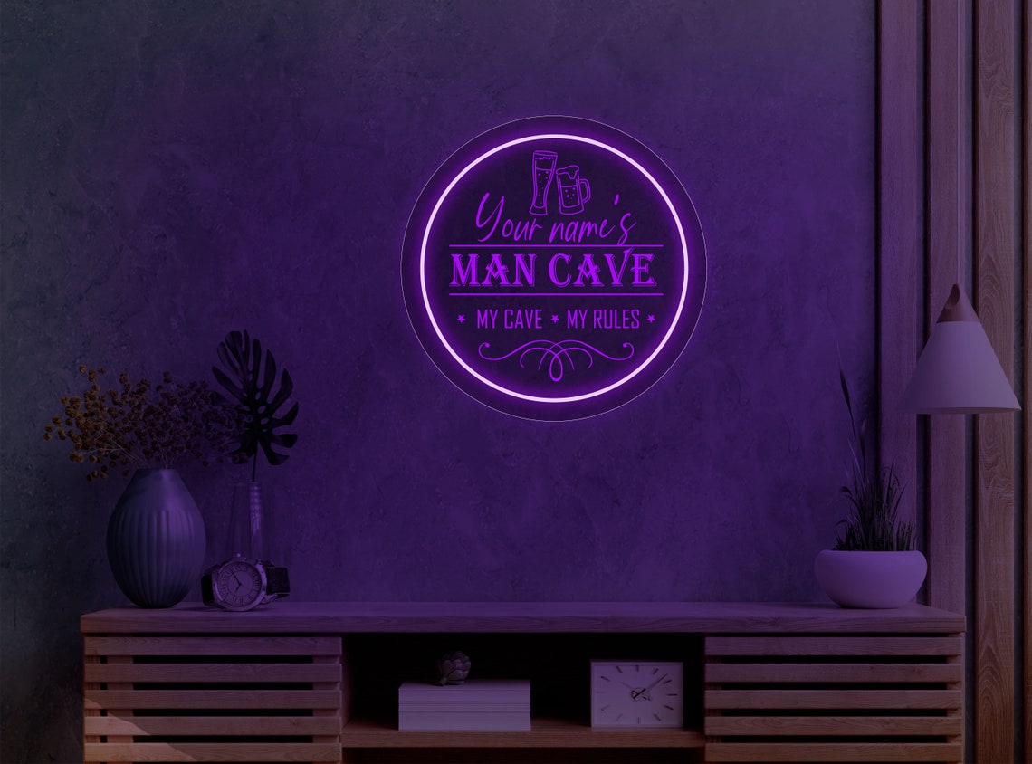 Man Cave Sign Personalized Neon Sign Man Cave Man Cave Sign - Etsy
